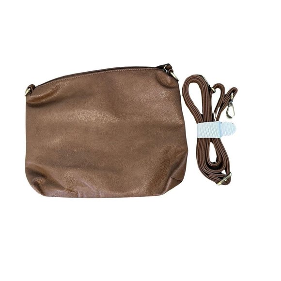 Joy Susan | Bags | Joy Susan Vegan Leather Brown Crossbody Zip Bag ...